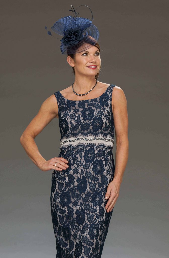 Short fitted wide neck dress. 8926986 - Catherines of Partick