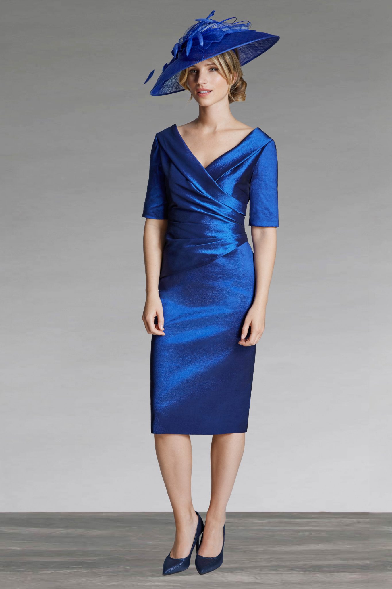 Short cross-over neck dress: ISD178 - Catherines of Partick