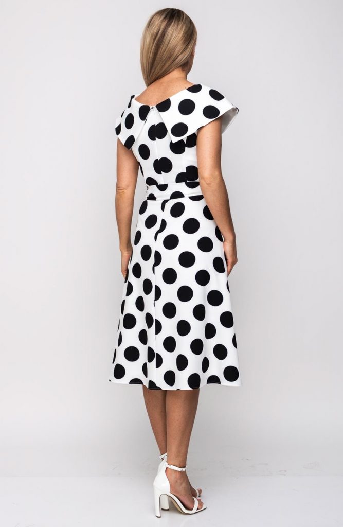 Wide neck dress with print design. Nala - Catherines of Partick