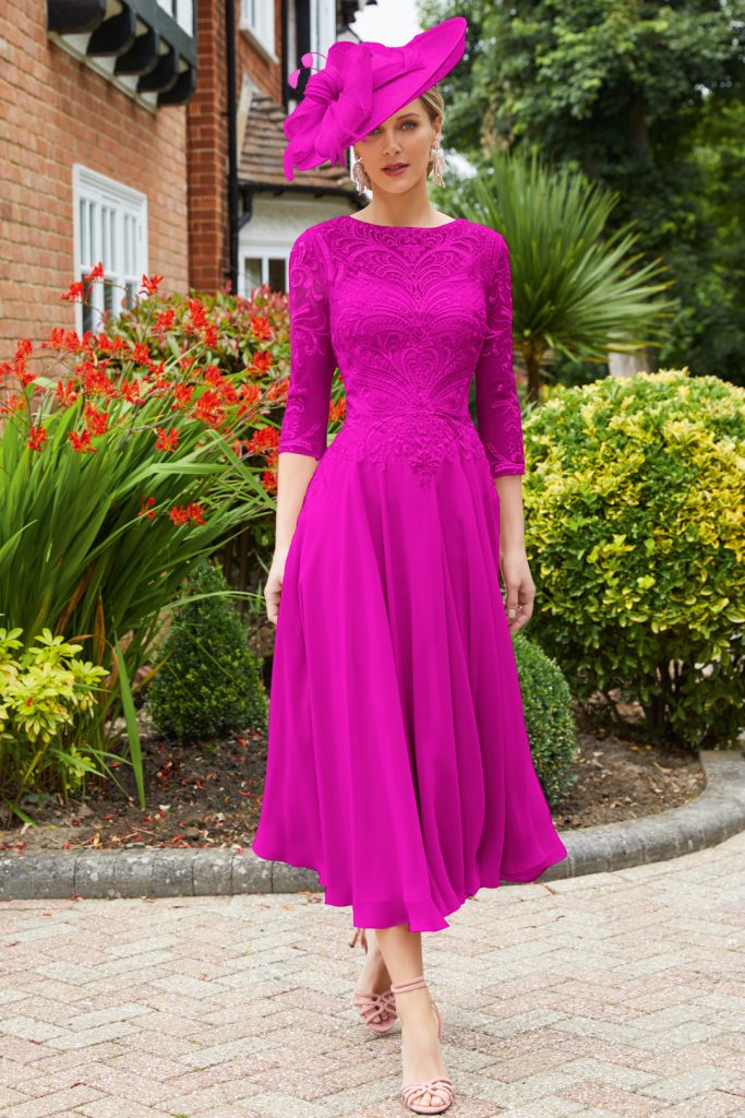 Mid length dress with sleeves. 991732 - Catherines of Partick