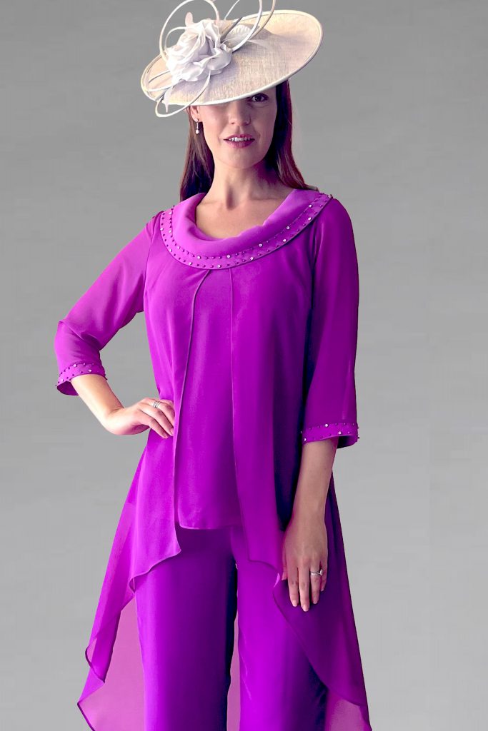 Tunic Style Top with Sleeves Trouser Suit. 7297. Size 12 - Catherines ...