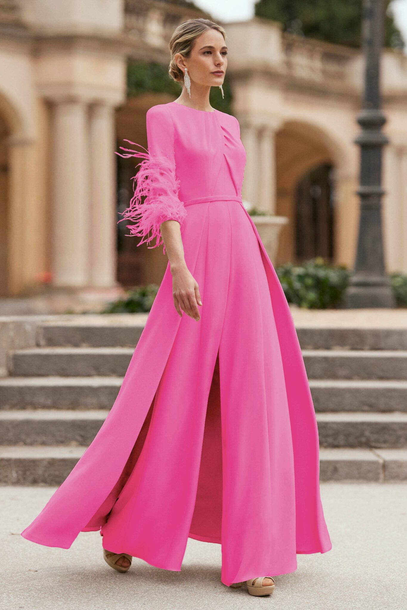 Wide Leg Jumpsuit With Feather Details. Rosa Clara 8G145 - Catherines ...