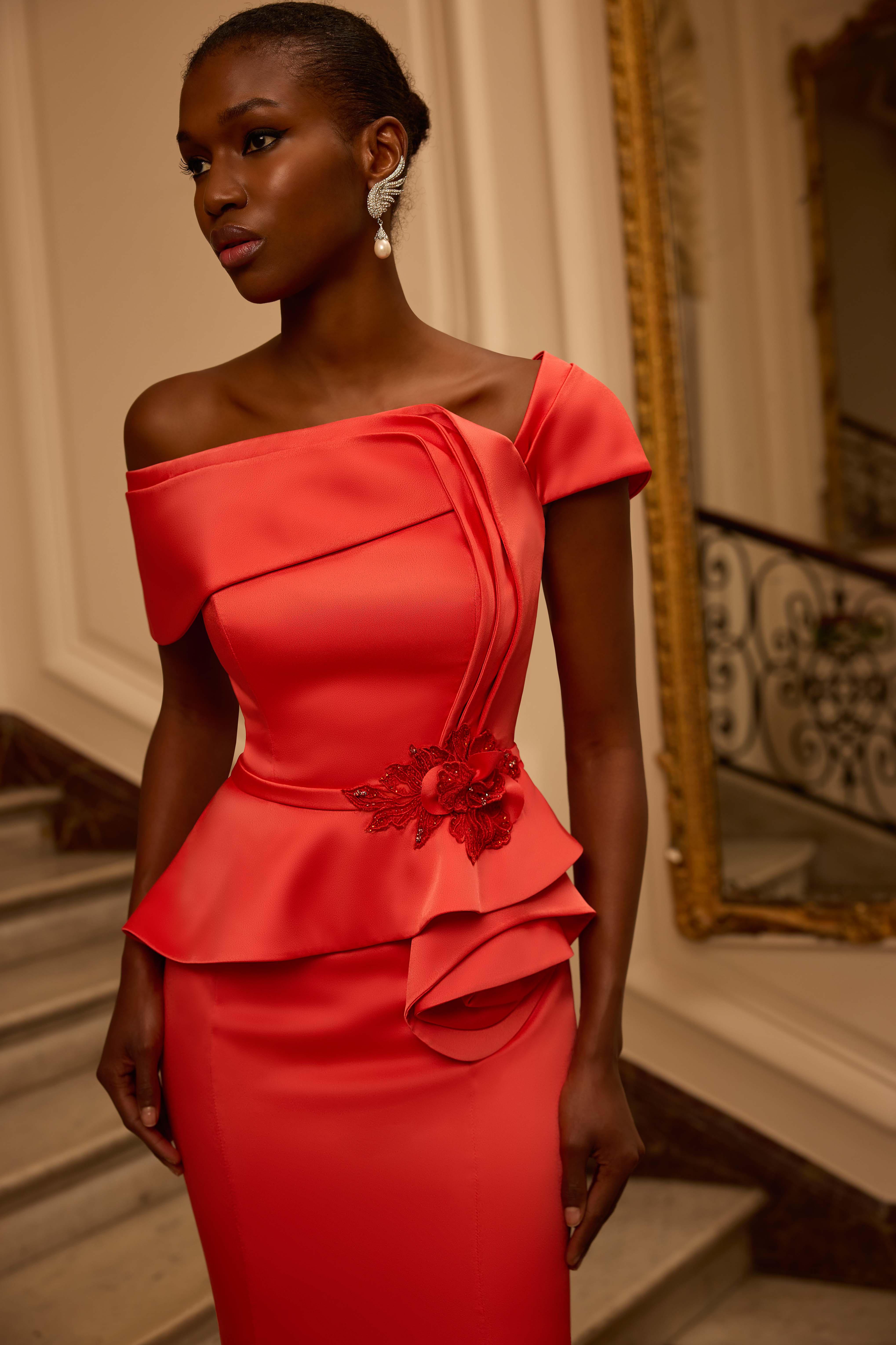 Full Length Dress With Asymmetric Neckline. 992669 - Catherines of Partick
