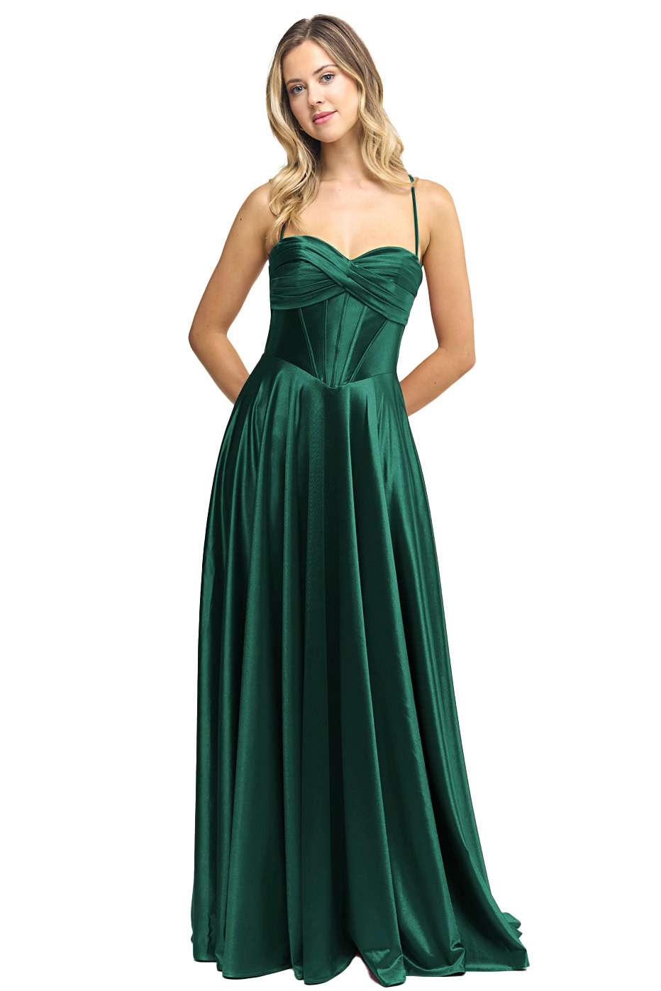 Full Length Dress With Full Skirt And Straps. C46793 - Catherines of ...