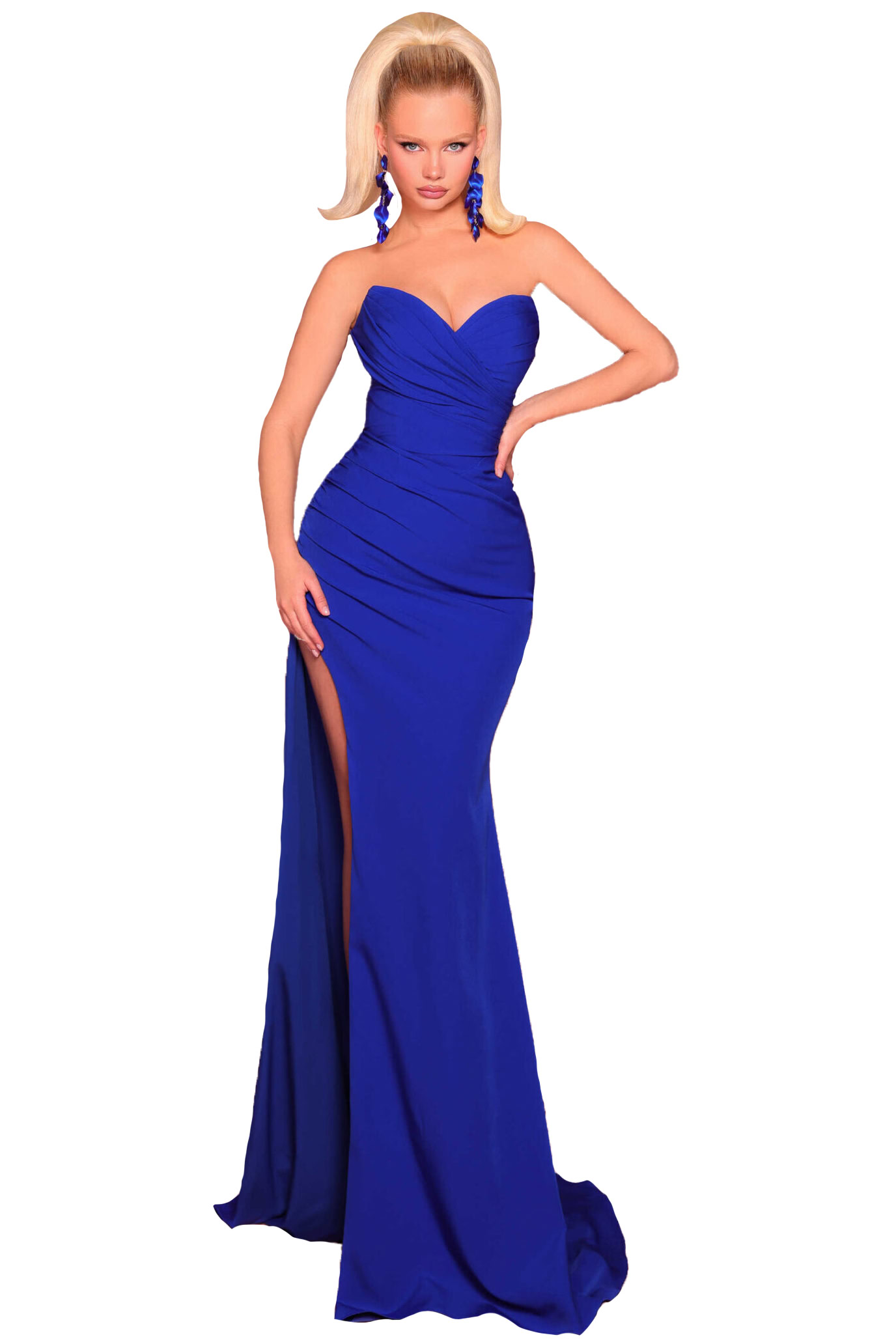Full Length Fitted Dress With Split. NC6911 - Catherines of Partick