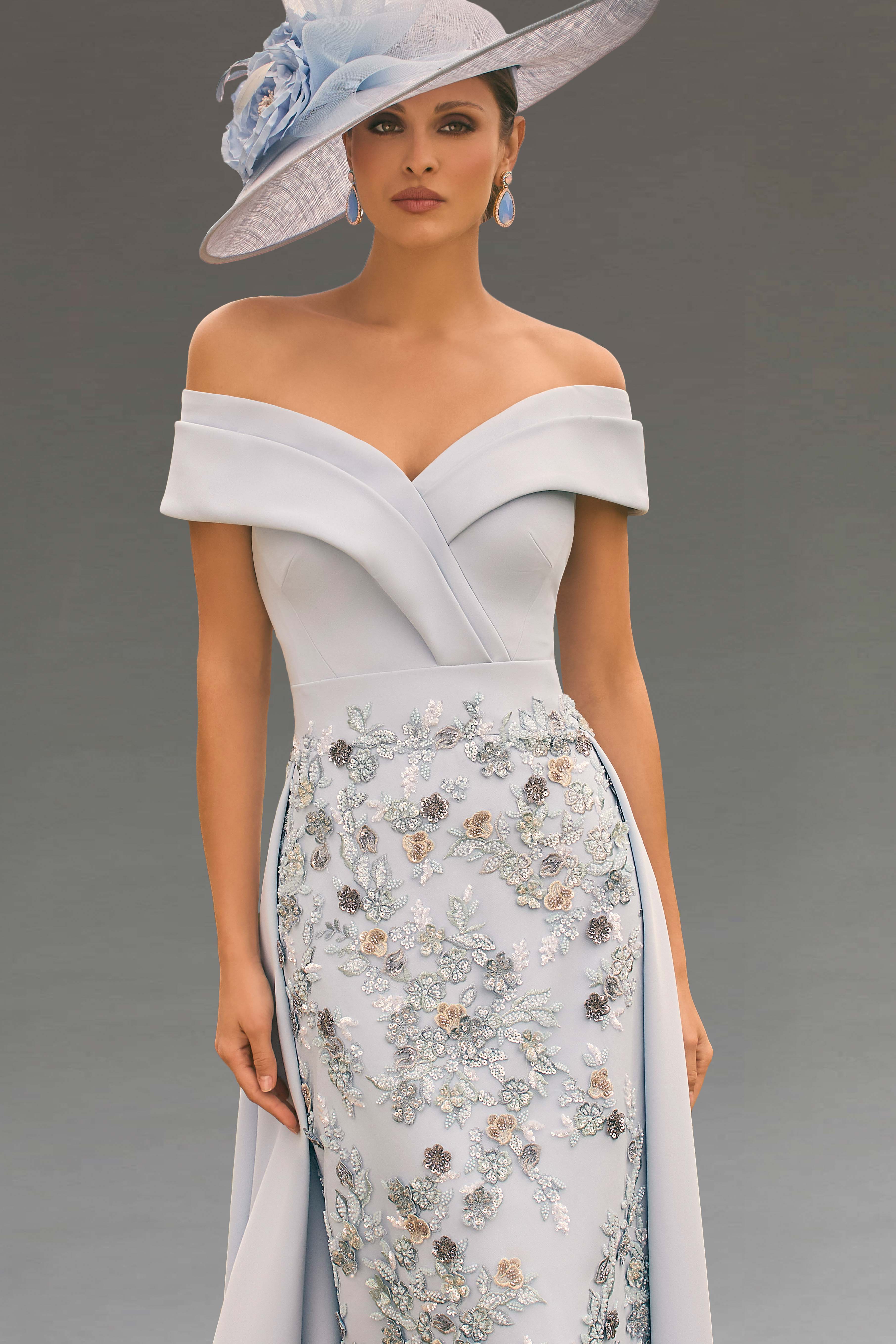 Mid Length Off The Shoulder Dress With Overskirt. 992787A - Catherines ...